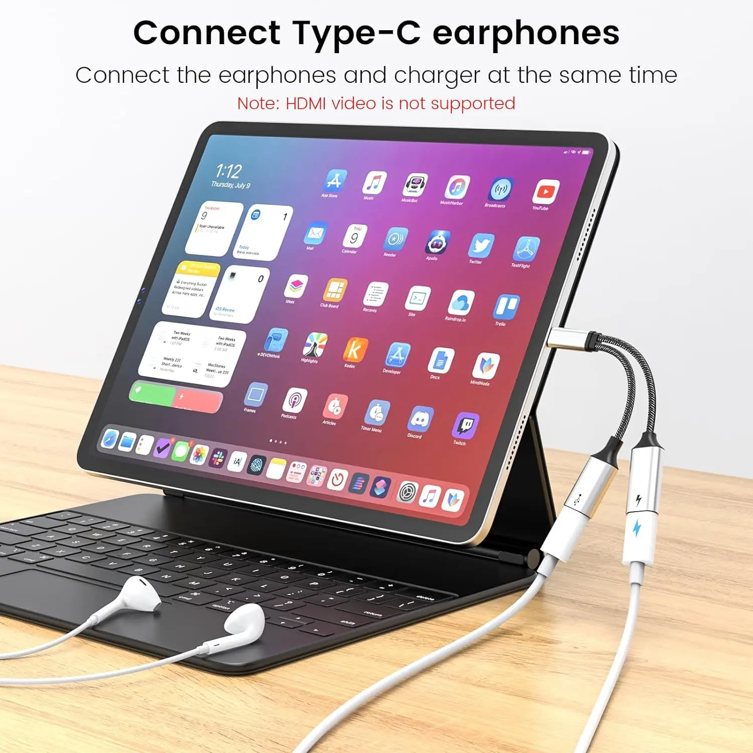 Usb C To Usb C Splitter Y Cable Adapter Pd And Audio 2 In 1 Usb C ...