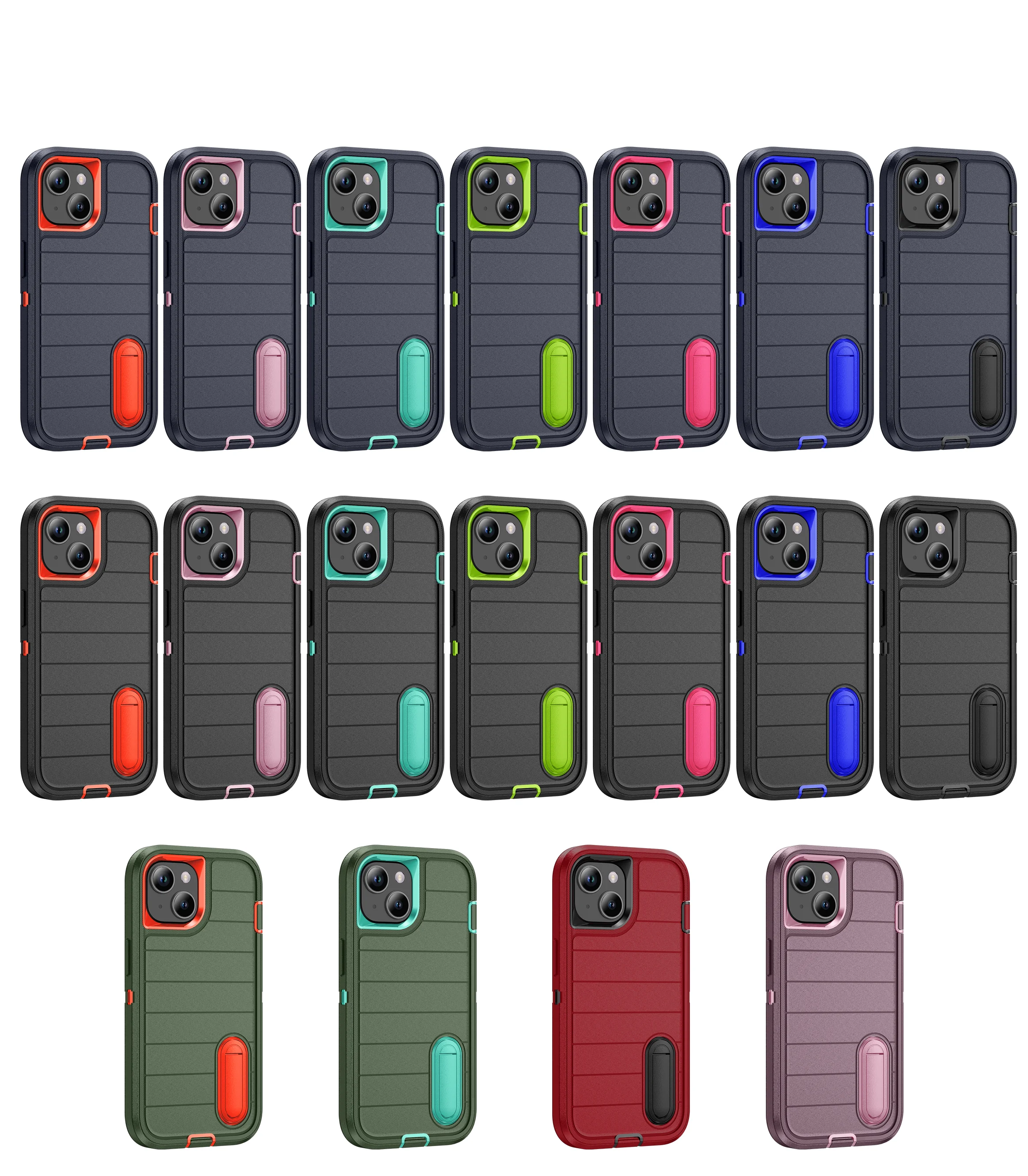 High Quality 3-in-1 Hybrid Pc Mobile Phone Case Anti-shock Kickstand ...