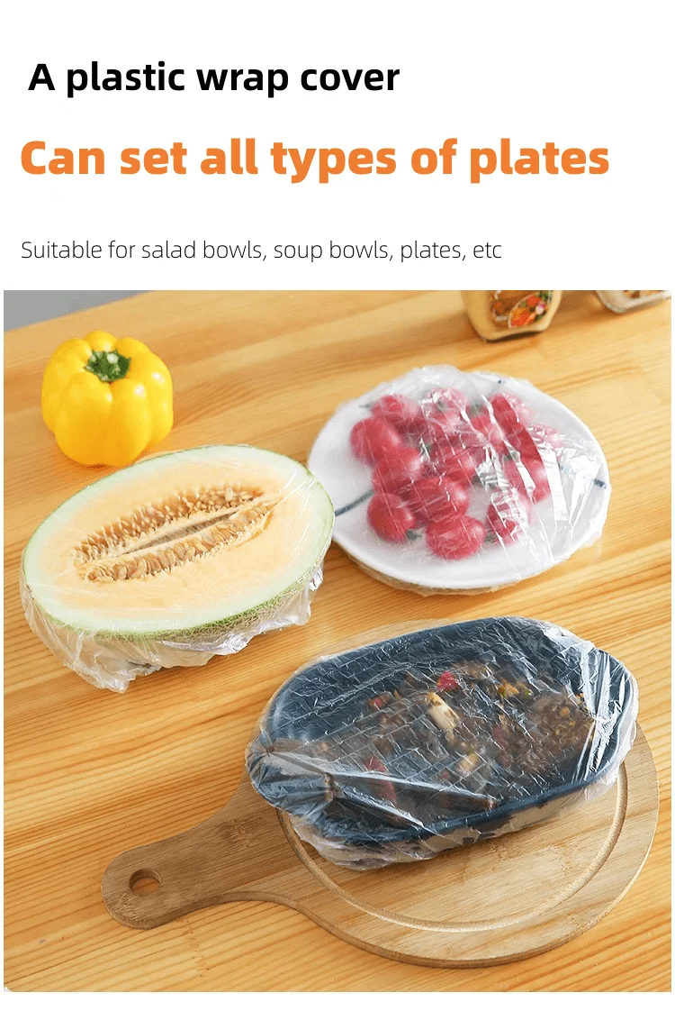 Disposable Food Grade Plastic Wrap Bowl Cover Ldpe Elastic Food Cover ...