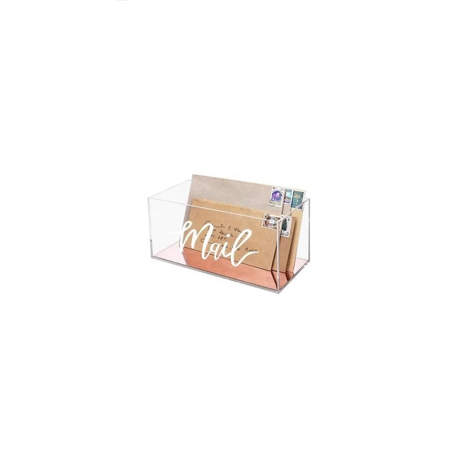 Modern Acrylic Mail Box With Rose Gold Mirror Base - Buy Acrylic Mail ...
