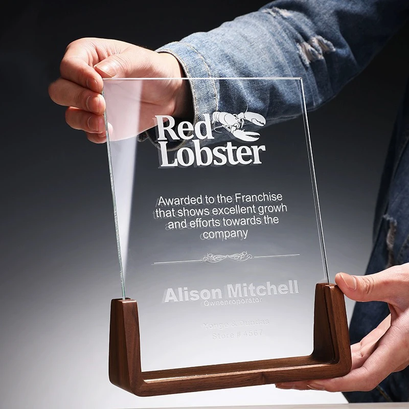 Simple Clear Glass Trophies Medals Plaques Crystal Award
