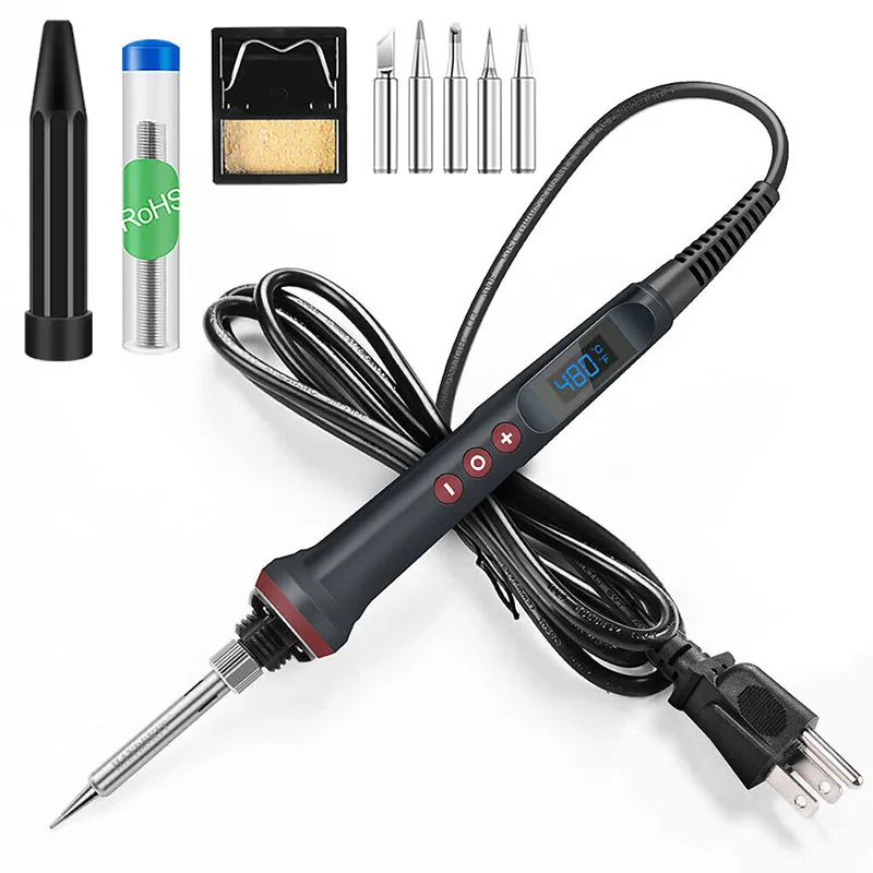 90W Constant Temperature Electric Soldering Iron 180~480 Temperature ...