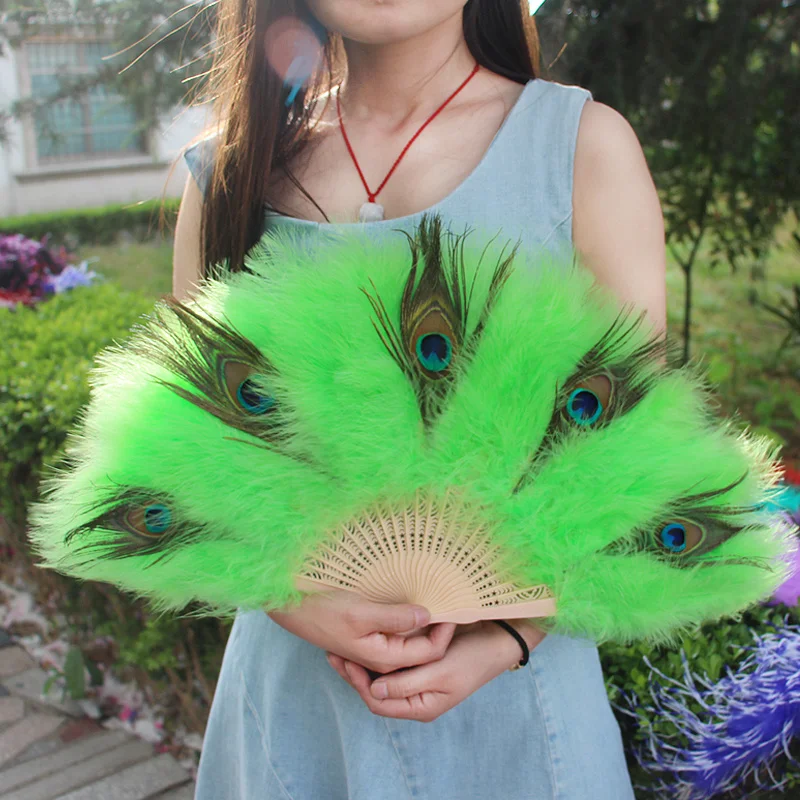 Fk Black Feather Fan Peacock Feather Hand Fans For Wedding Bride Hand ...