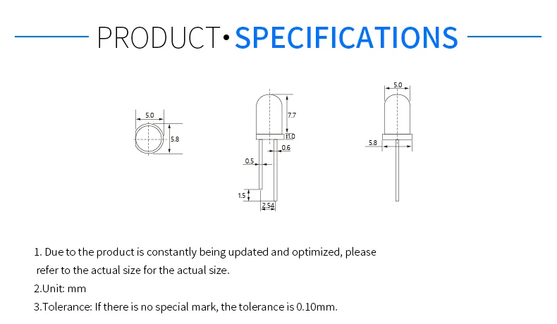 Bright Led Chip Low Voltage Diode 5mm Round Green Red White Blue Led ...