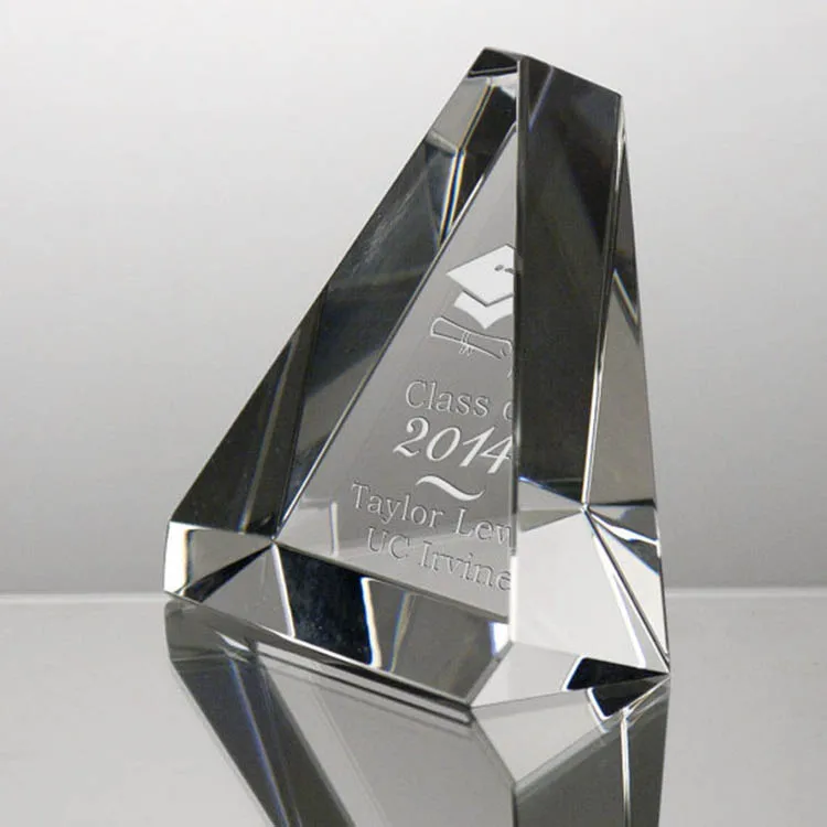MH-TF0128 K9 Crystal Blank Triangle Shape Paperweight Crystal Prism ...