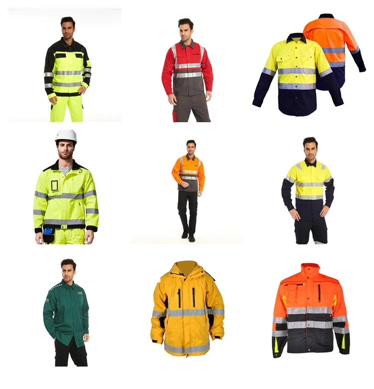 Reflective Workwear Suit High Visibility Uniform Sets Miner Wear Safety ...
