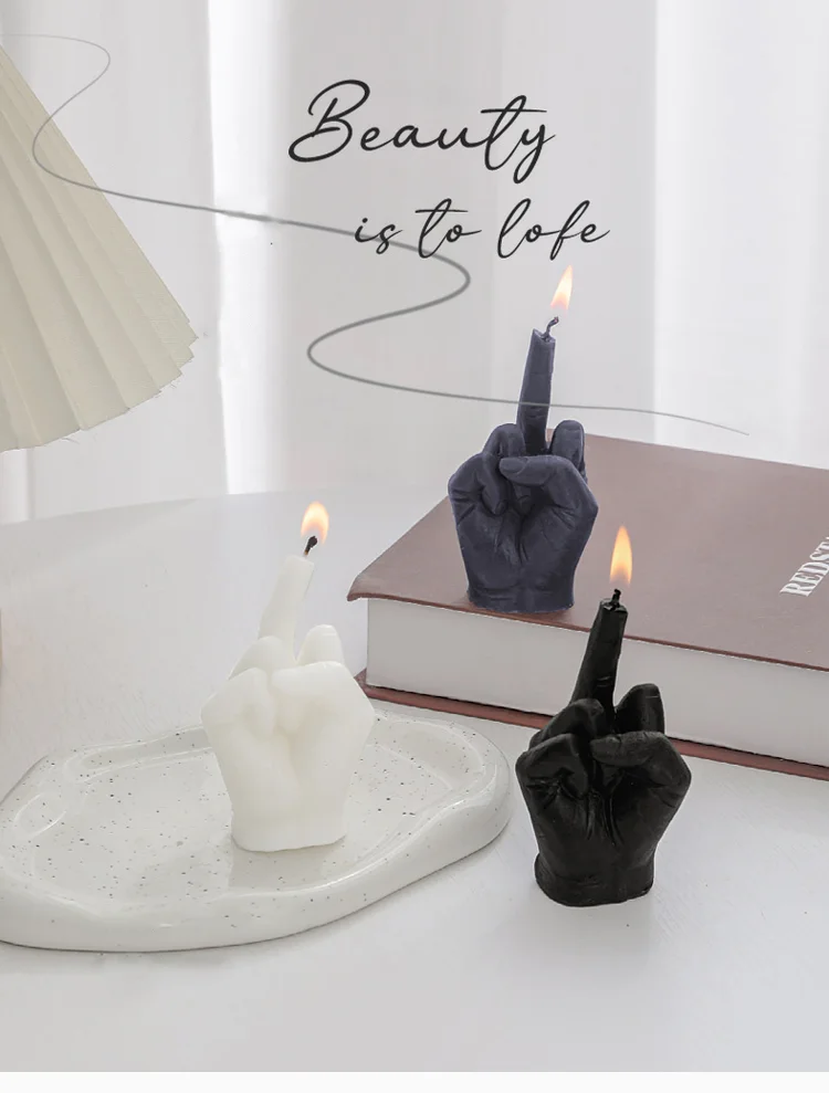 Funny Middle Finger Aromatherapy Candle Desktop Home Decoration Gift ...