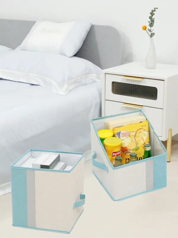 Filing Box With Durable Mdf Board & Linen Fabric Storage Organizer For ...