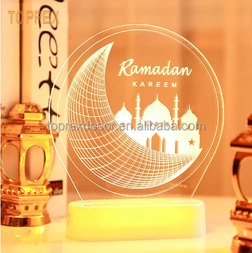 Islamic LED Lighting Acrylic Night Light With Color Chan for Islamic ...