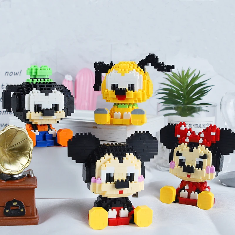 Lboyu Cartoon Diy Assembled Plastic Micro Building Blocks Mickey ...