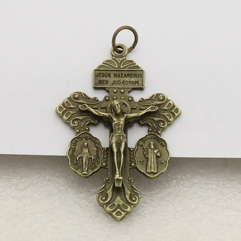 Pardon Indulgence Crucifix Cross with Miraculous Medal