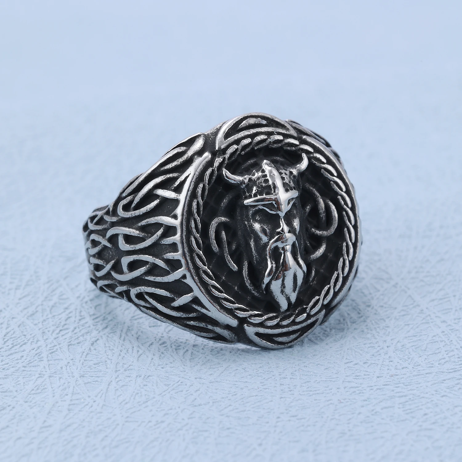 Stainless Steel Norse Myth Viking Ring Jewelry Viking Odin God Warrior ...