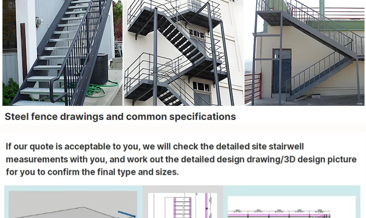 Outdoor Steel Structure Stair Railing Welding Processing Installation ...
