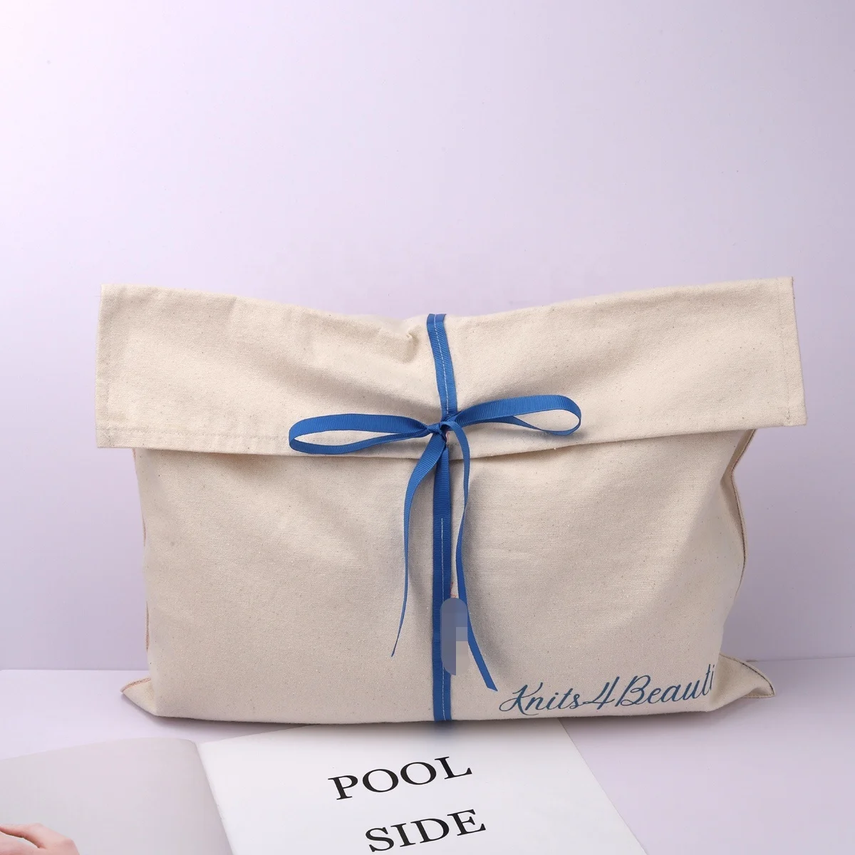 Custom Logo Printed Cotton Canvas Envelope Dust Pouch for Cloth Handbag ...