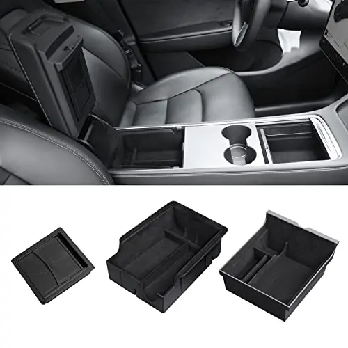 Tesla Model 3 Y Center Console Organizer Tray Hidden Cubby Drawer ...