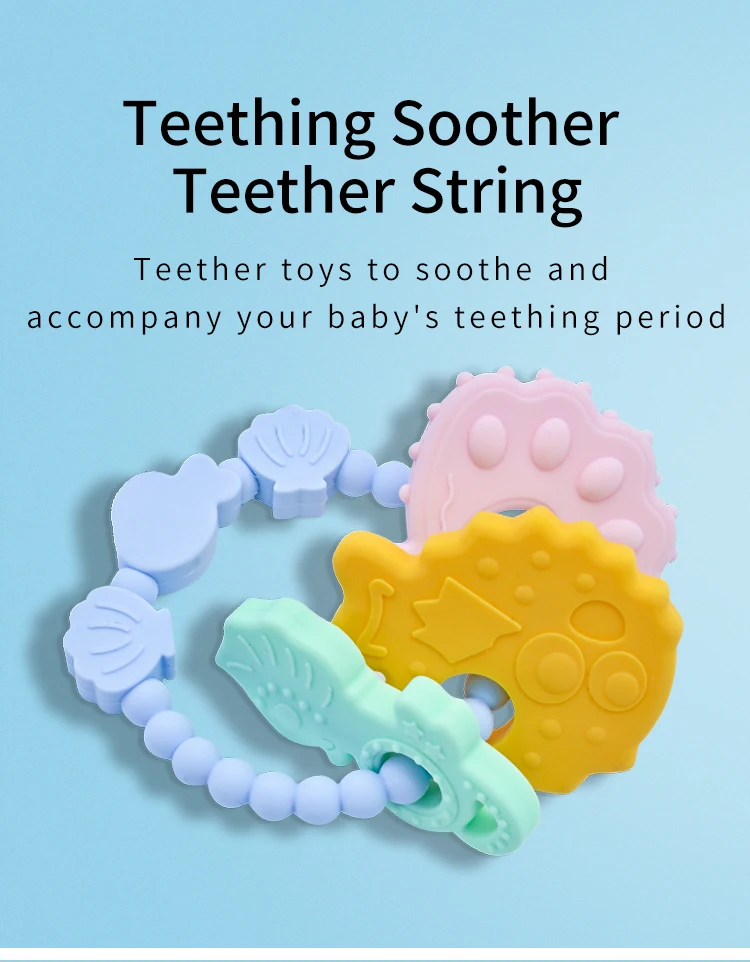 Bpa Free Food Grade Soft Silicone Baby Ring Teether Chew Toys Anti-drop ...