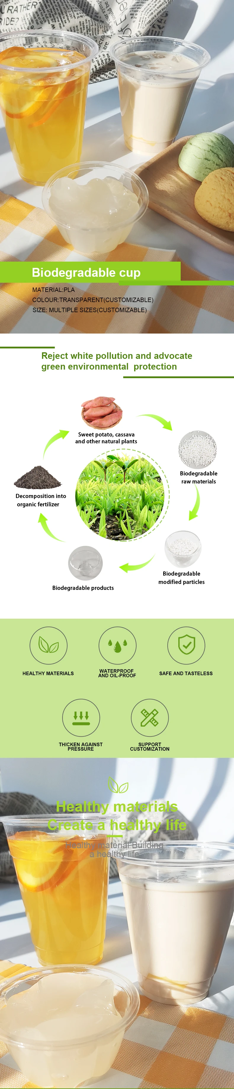100%biodegradable Compostable Eco- Friendly High-quality Tasteless Safe ...