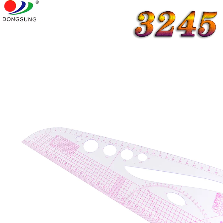 Versatile Cutting-Out Plastic Ruler 3245 for Sewing Machines