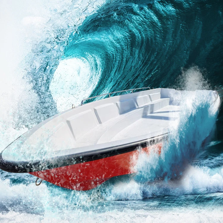 4m Orange Fiberglass Assault Boat - Fast Rescue Speedboat