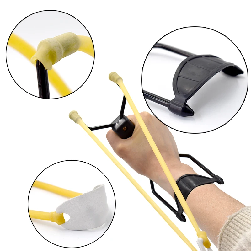 Outdoor Hunting Slingshot Single Band Folding Molded with Leather Pouch ...