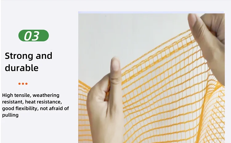 Customized Orange Square Mesh Construction Safety Net Fire-proof Dense ...