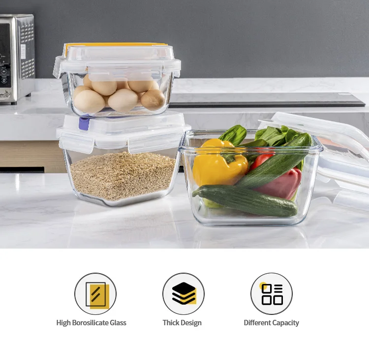 Essie On The Go Extra Large High Borosilicate Glass Gallon Food Storage ...