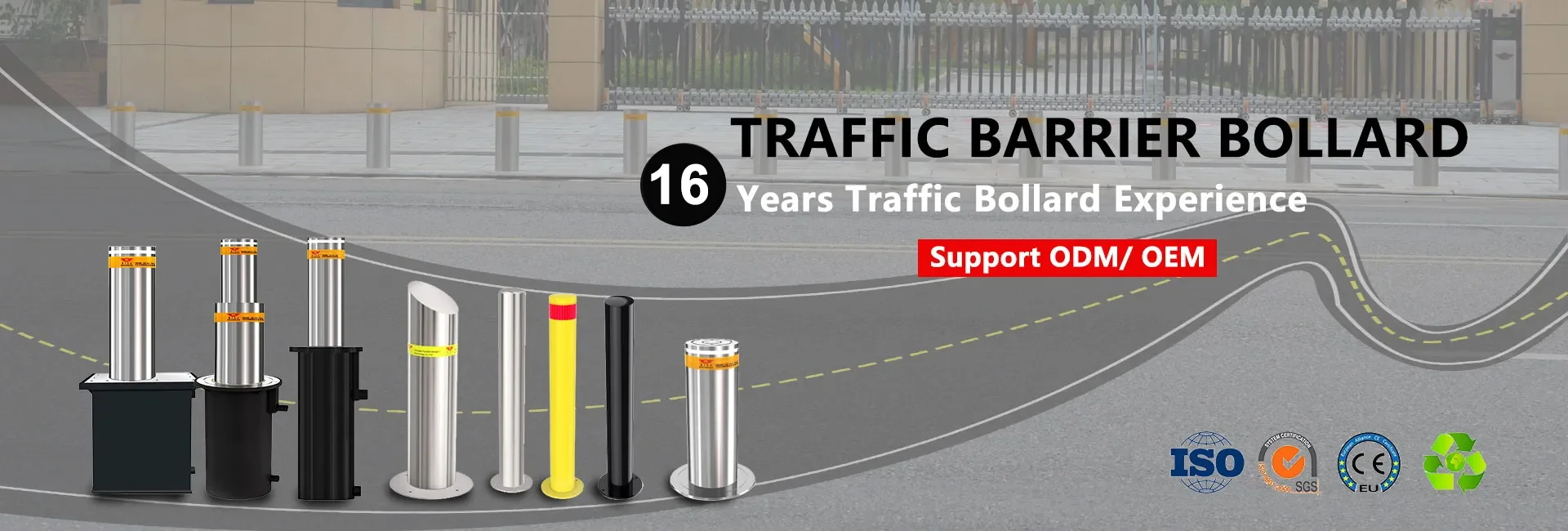 Outdoor Carbon Steel Parking Barrier - Anti-Crash Pillar