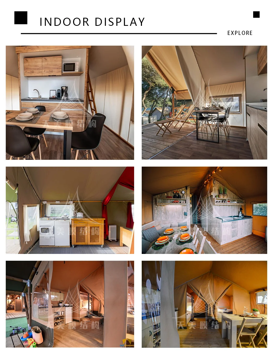 Glamping Safari Nomadic Tipi Tent - Four-Season Outdoor Tents
