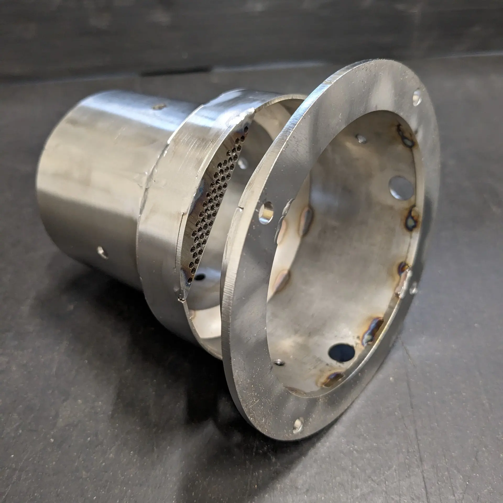 customized conical flanged pipe with cylindrical reduction in stainless ...