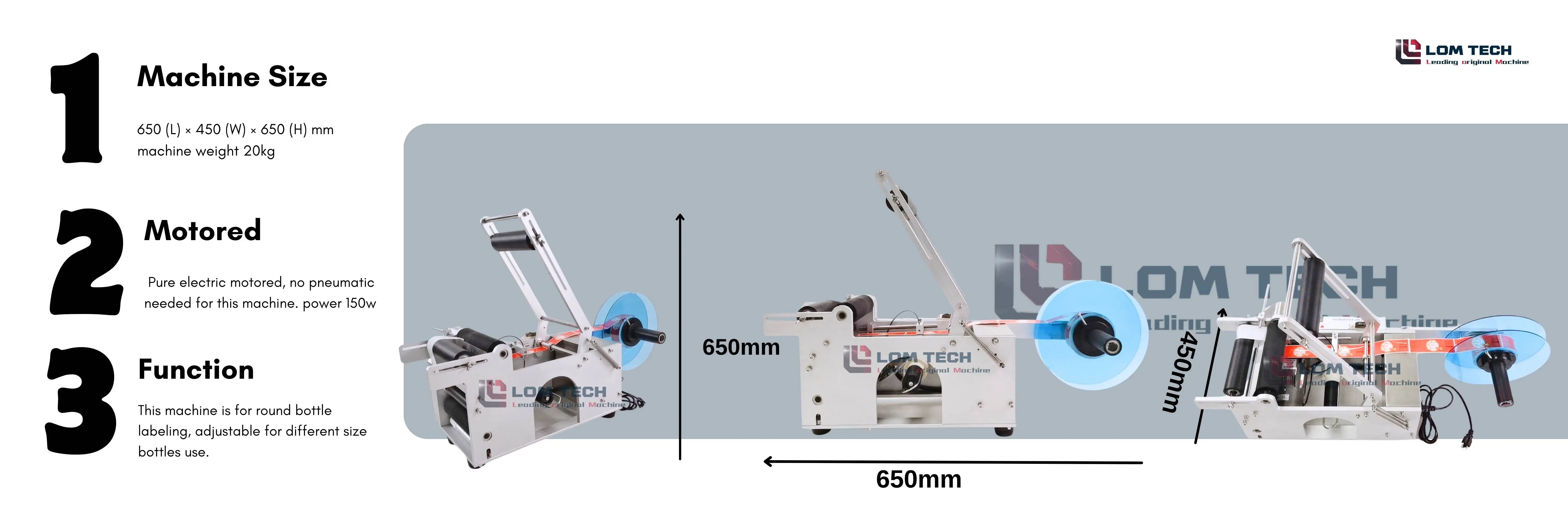Lm-50 Electric Semi-automatic Labeling Machine For Round Bottles New ...