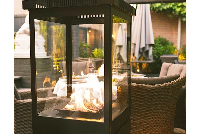 Portable Outdoor Restaurant Garden Decorative Gas Fire Pit With Glass ...