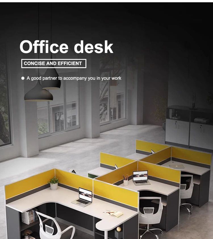 Office Furniture 5 people office computer table Open Office Work ...