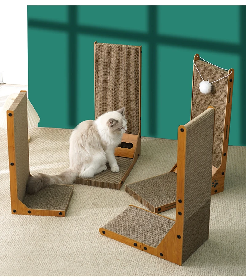 L-shaped Cat Scratching Board Can Play And Scratch Precision Corrugated ...