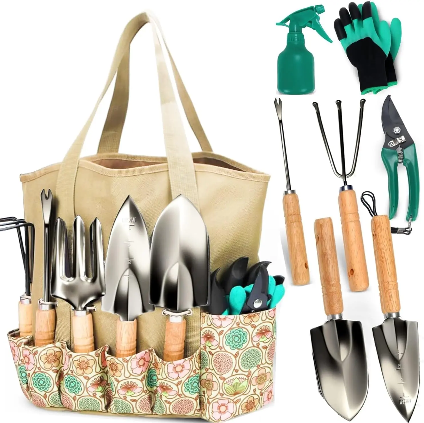 Heavy Duty Stainless Steel Outdoor Hand Tools Kit Non-Slip Grip Mini ...