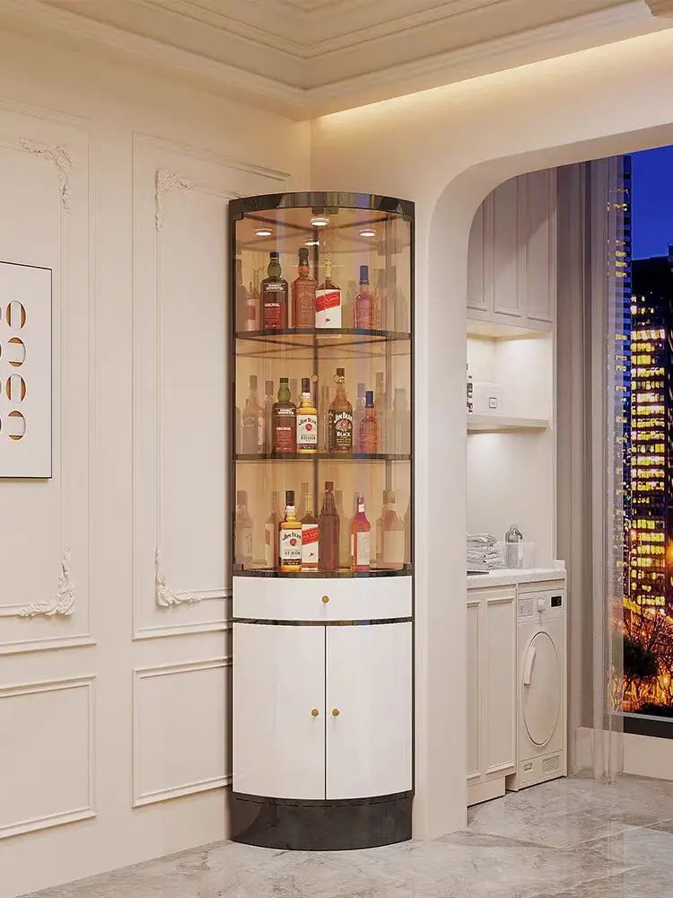 Modern Minimalist Oak Wine Cellar Cabinet with Stainless Steel Frame