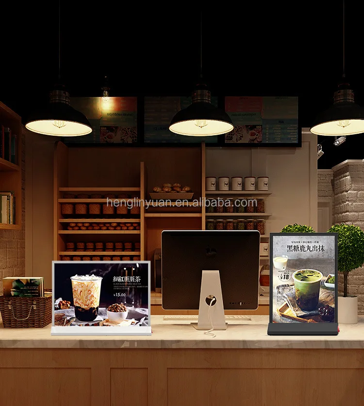 A4 Desktop Advertising Light Box LED Rechargeable Battery Inside Double ...