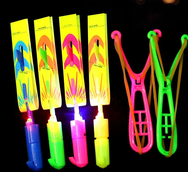 Cheap LED Slingshot Helicopter Toy for Kids - Fun & Safe