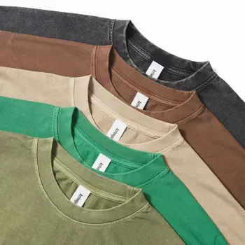 Custom Logo Stone Washed T Shirts Wholesale Drop Shoulder T-shirts ...