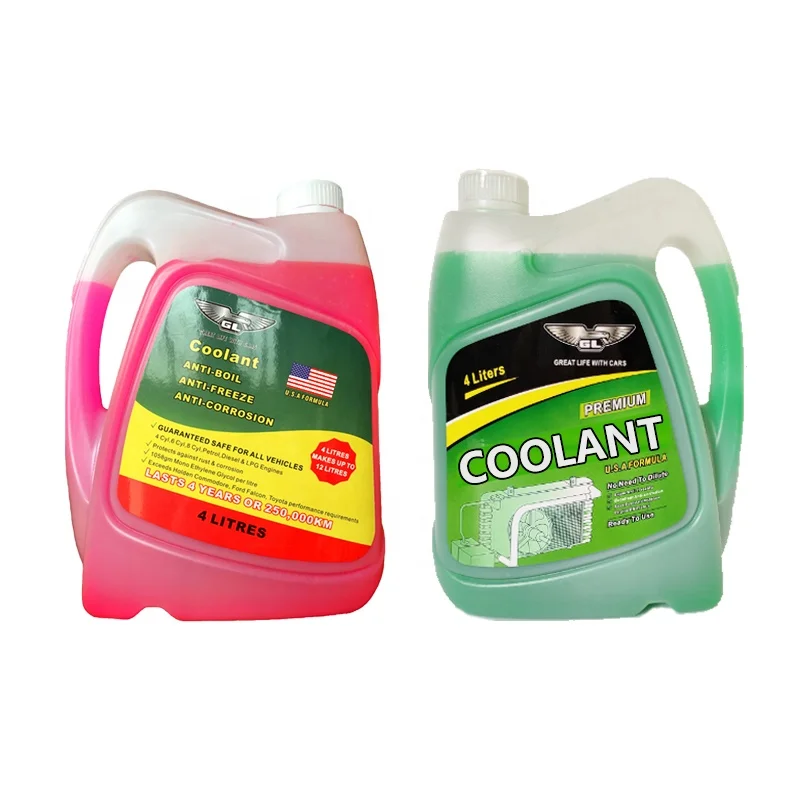 Radiator Cleaner and Coolant Ethylene Glycol Red Antifreeze Coolant ...