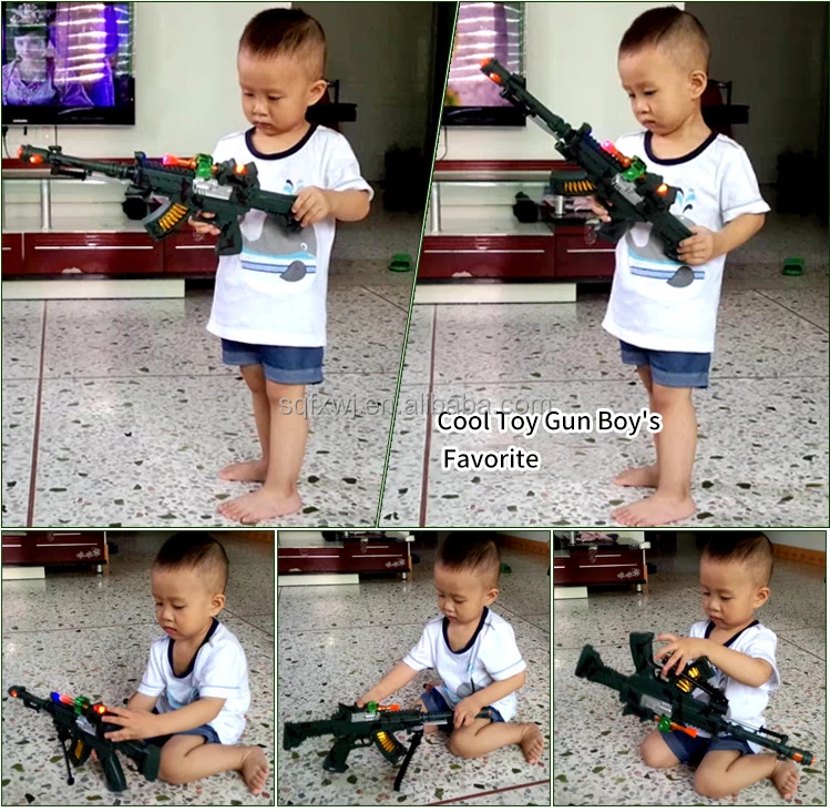 Plastic Electric Toy Gun for Boys - Realistic Sound & Light Nerf Gun ...