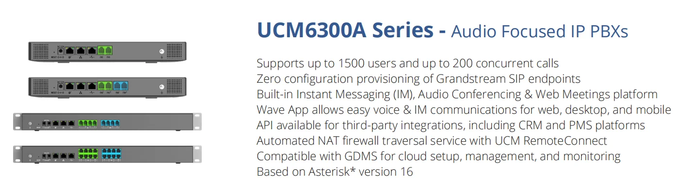 Grandstream Ucm6200 Series Ip Pbx System Optimized Uc Features For Smbs ...