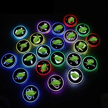 Car Luminous Water Coaster Usb Charging Seven-color Led Anti-skid ...