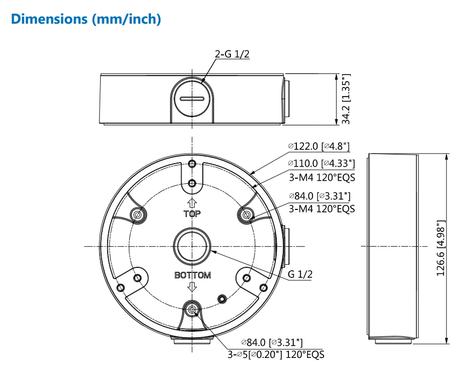 Dahua Dome & Eyeball Camera Compatible Universal Aluminum Junction Box ...