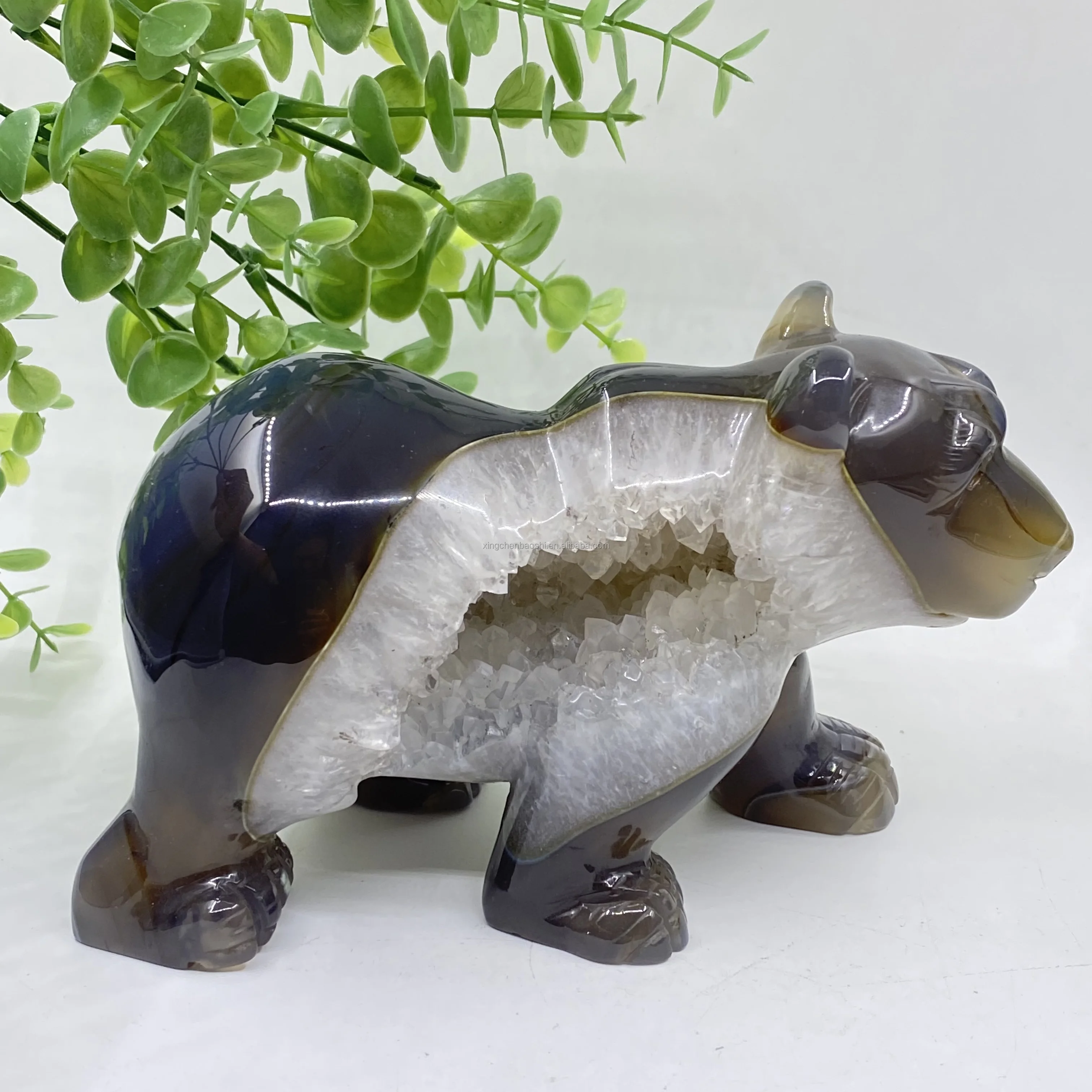 Wholesale Hand Carved High Quality Druzy Agate Bear Geode Agate Bears ...