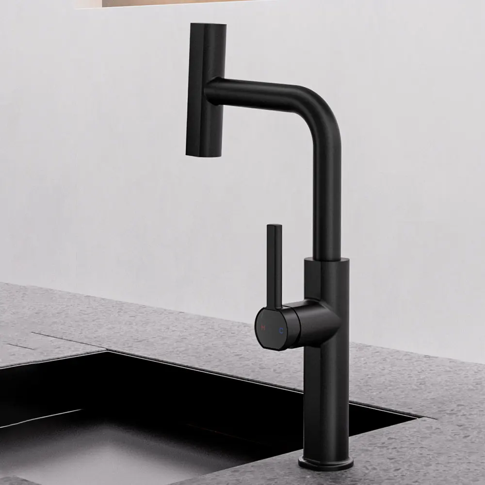 Modern Kitchen Basin Mixer Tap Swivel With Pull Out Spray Pull Out ...