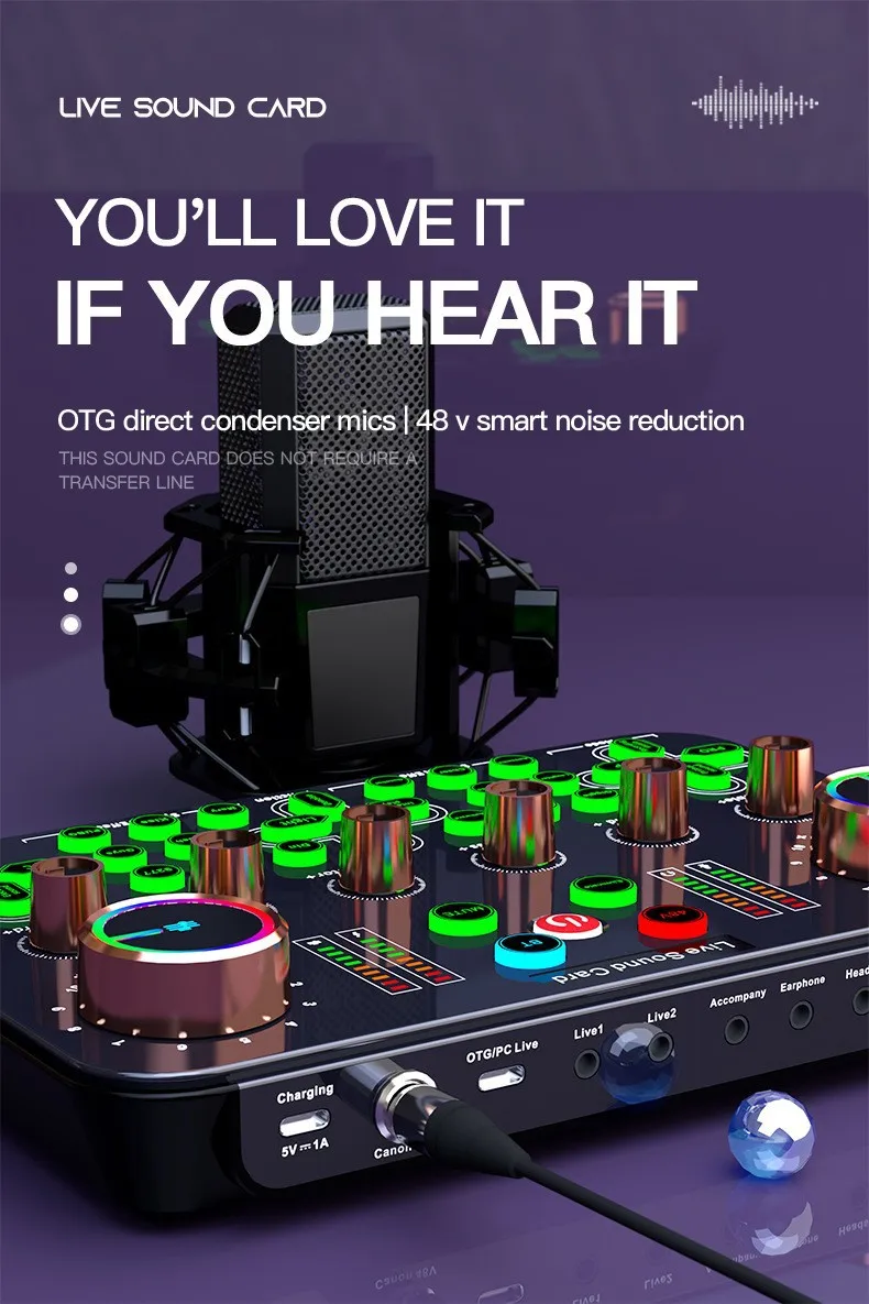 K600 Sound Card 48V for Live Broadcast Special Equipment| Alibaba.com