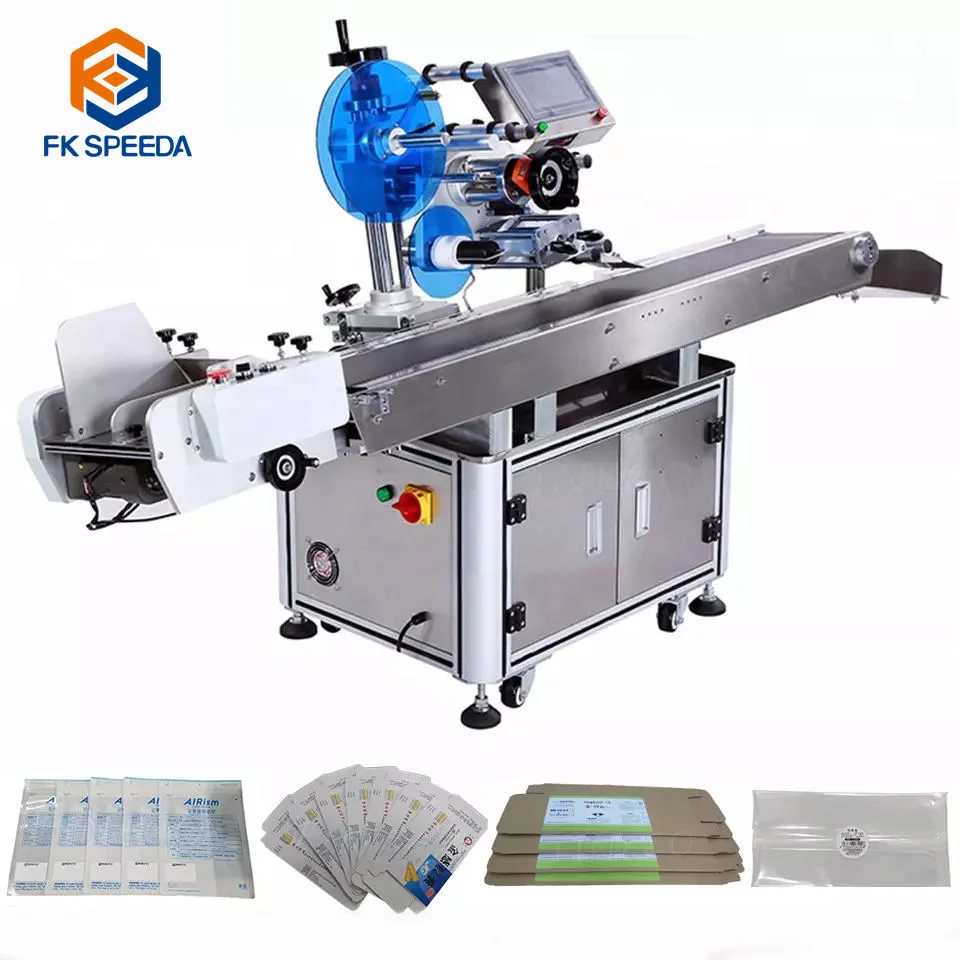 Automatic Label Applicator Machine Adhesive Sticker Flat Labeling Machine Auto Flat Pouch ...