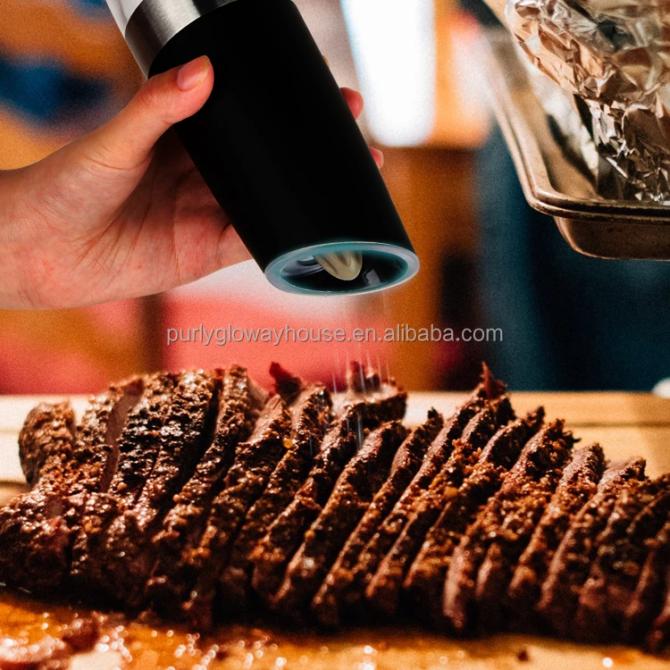 Gloway LED Blue Light Electric Pepper Mill - Adjustable & Sustainable