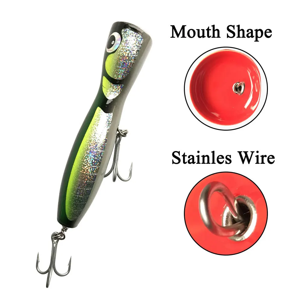 125g Saltwater Fishing Topwater Lure Wood Popper Lure| Alibaba.com
