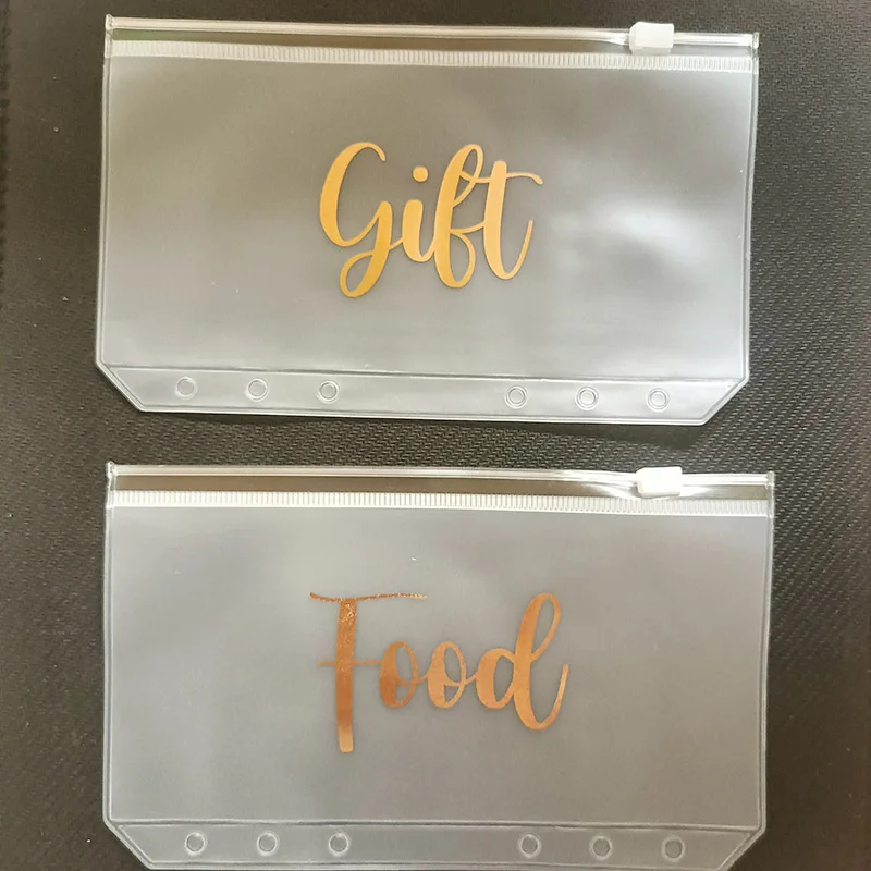 Wholesale Custom A6 Golden Letter Pvc Transparent Envelope Zippber Bag ...